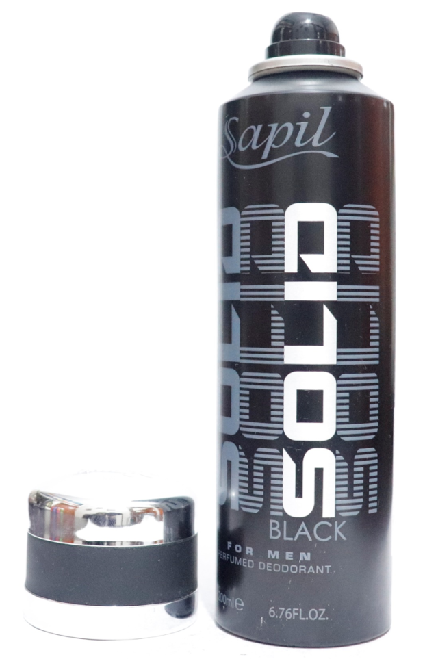 Sapil Solid Black For Men Perfumed Deodorant Body Spray 200ml