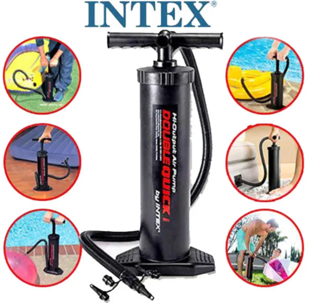 Intex Double Quick Hand Pump I Portable Hi-Output Air Pump Black 29CM ...
