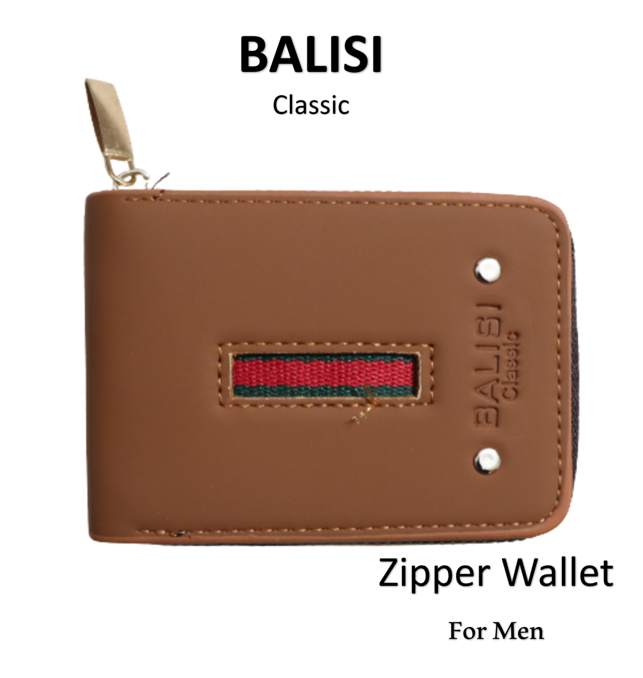 Men’s Leather Zipper Wallets Short Zip-around Bifold Wallets for Men ...