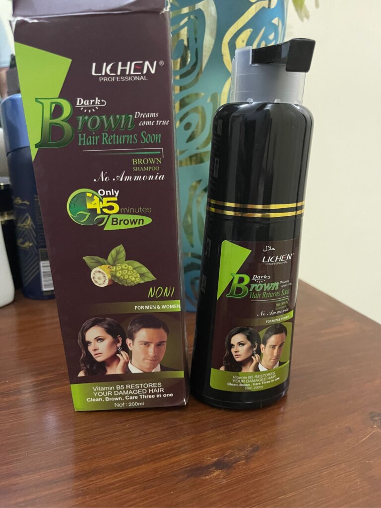 Lichen Dark Brown Hair Color Dye Shampoo 200ml